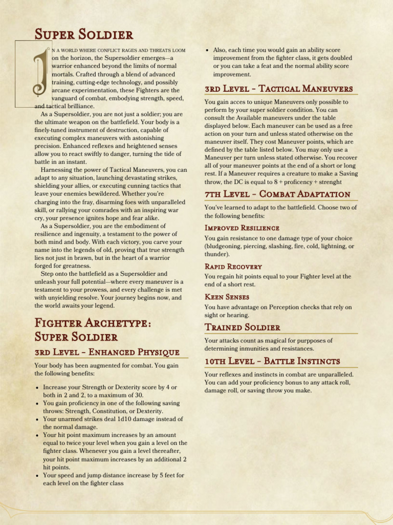 Super Soldier - Fighter Subclass | PDF | Fighter Aircraft