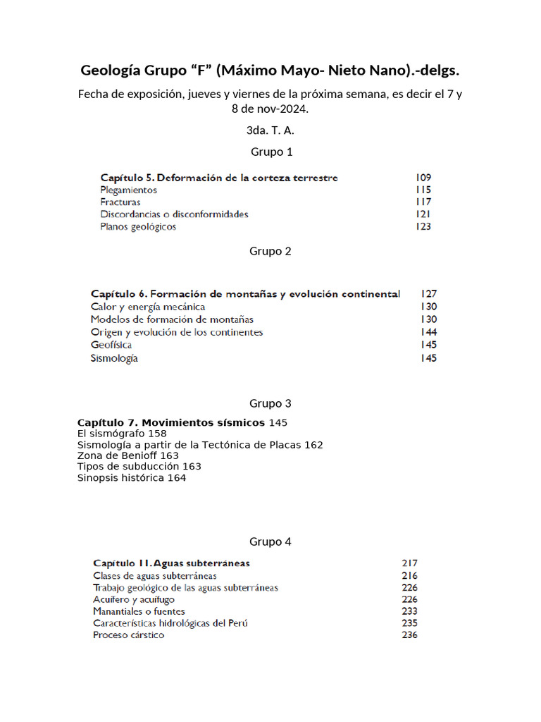 Geolo - Indicaciones 3° Ta | PDF