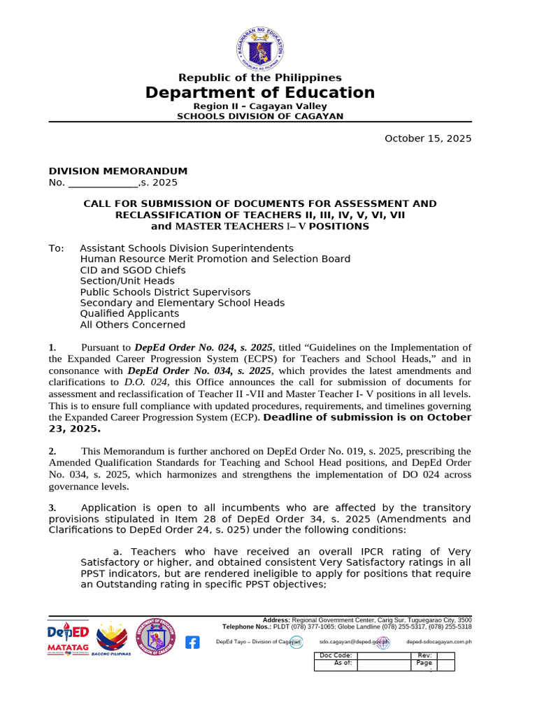 FINAL Edited Reclassification of Teaching Positions For T II - T VII | PDF | Teachers | Pedagogy