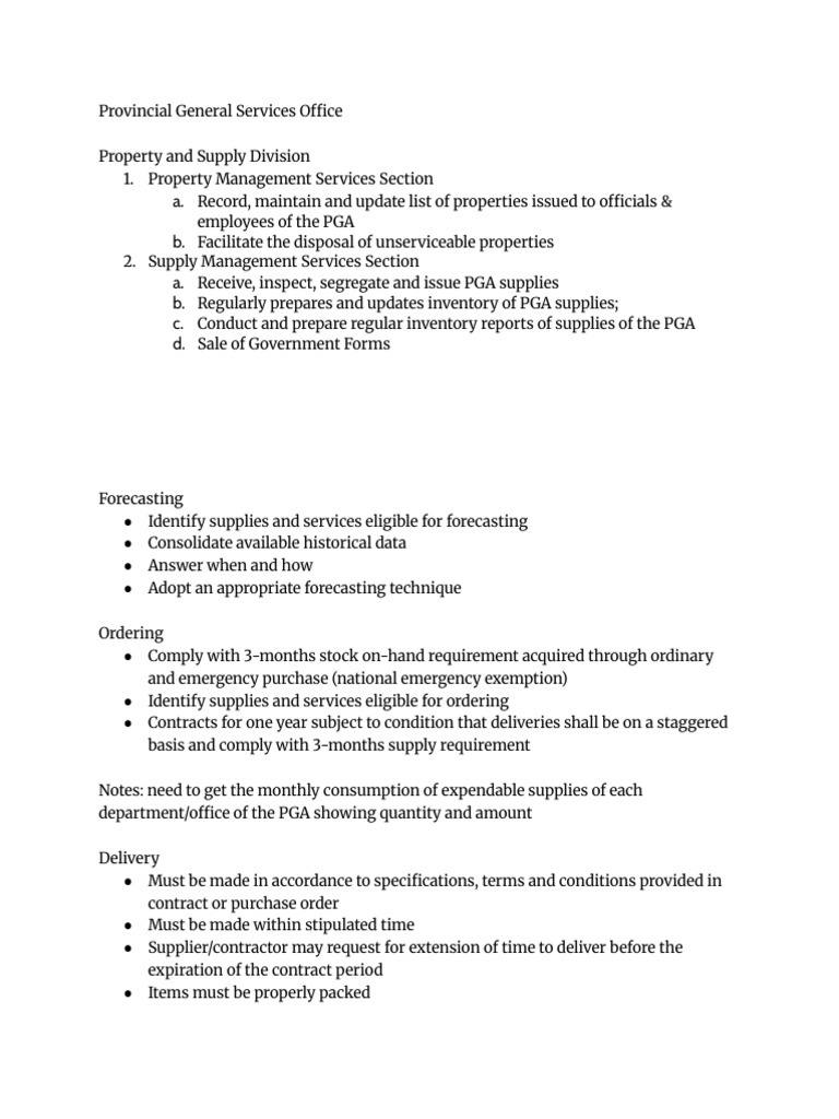Property and Supply Division | PDF | Business