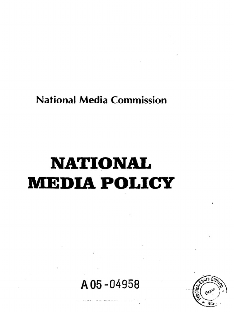 Media Law - (National Media Policy) | PDF