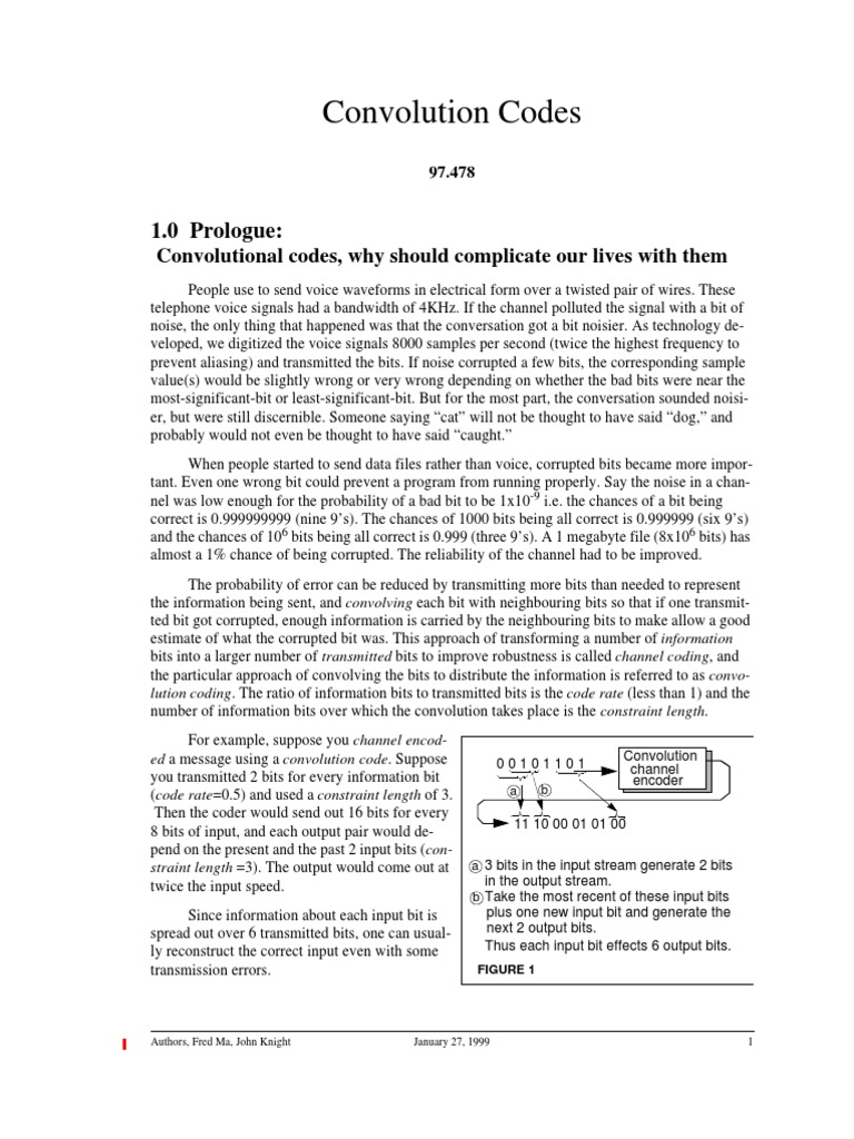 Convolution Codes Pdf Forward Error Correction Digital Technology