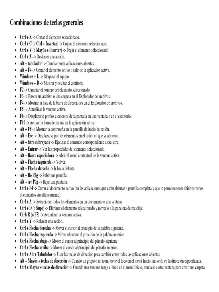 Atajos de Teclado Esenciales para Windows | PDF | Ventana (informática ...