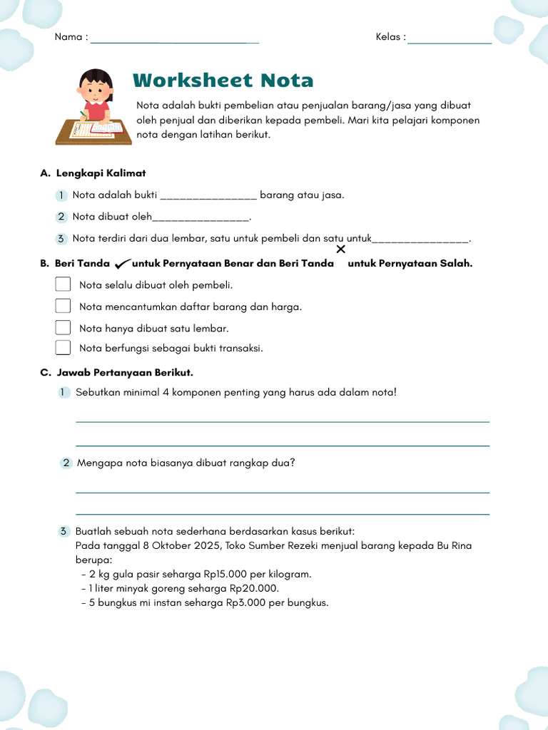Worksheet Nota+Kwitansi Ak. 1011 | PDF