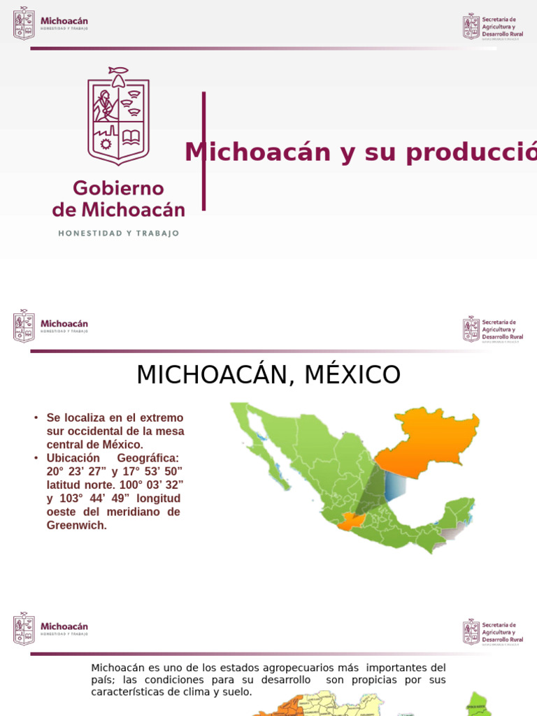 Producción Agrícola en Michoacán: Aguacate y Más | PDF
