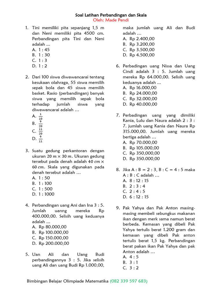 Perbandingan Dan Skala | PDF