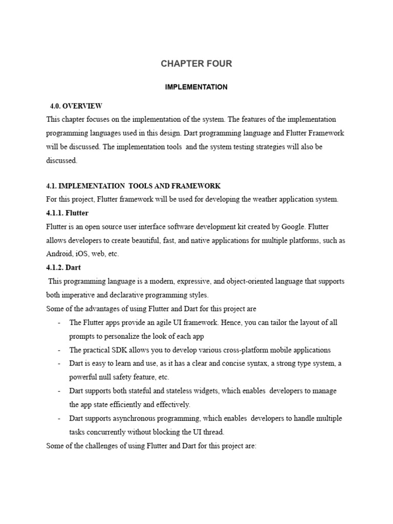 CHAPTER FOUR (Weather Forecasting App) | PDF | Software Engineering ...
