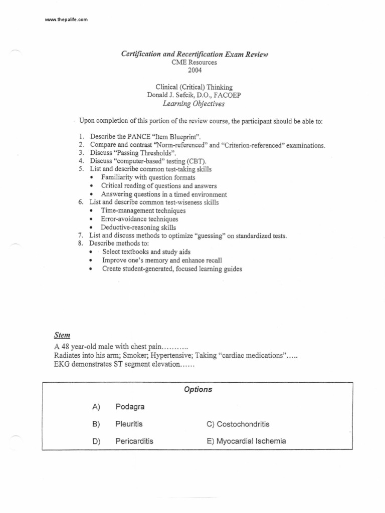 PANCE Exam Review and Test Strategies | PDF | Multiple Choice | Test ...