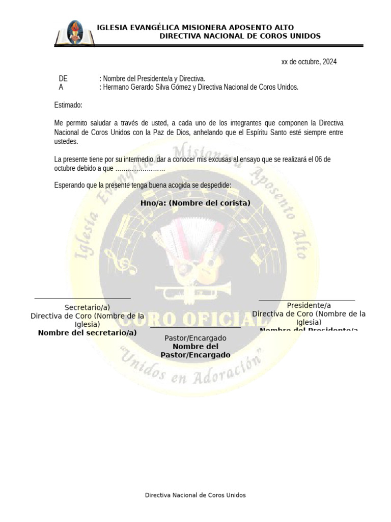 Formato Carta de Excusa | PDF