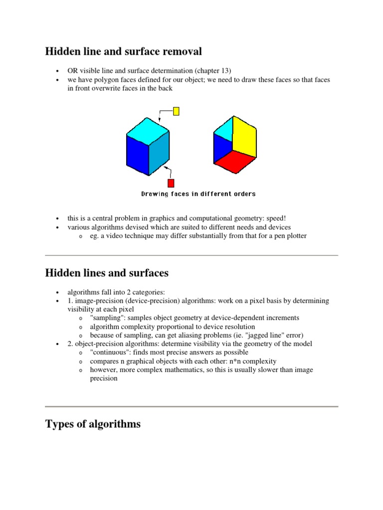 Hidden Line and Surfaces | PDF | Rendering (Computer Graphics) | Imaging