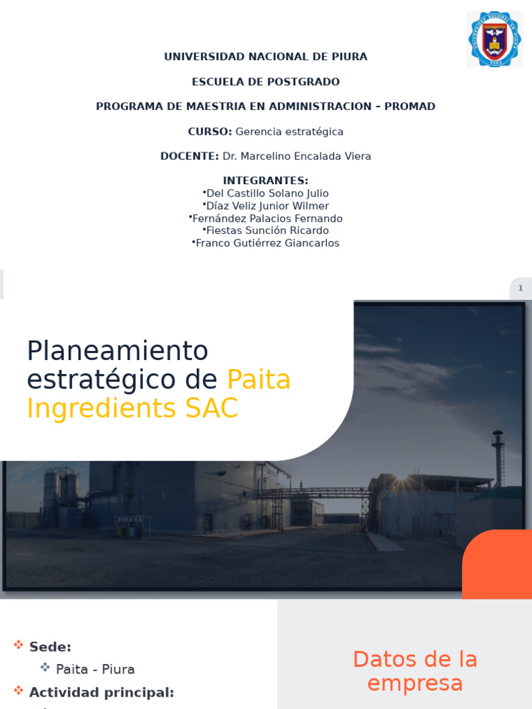 TF Paita Ingredients | PDF | Margen bruto | Logística