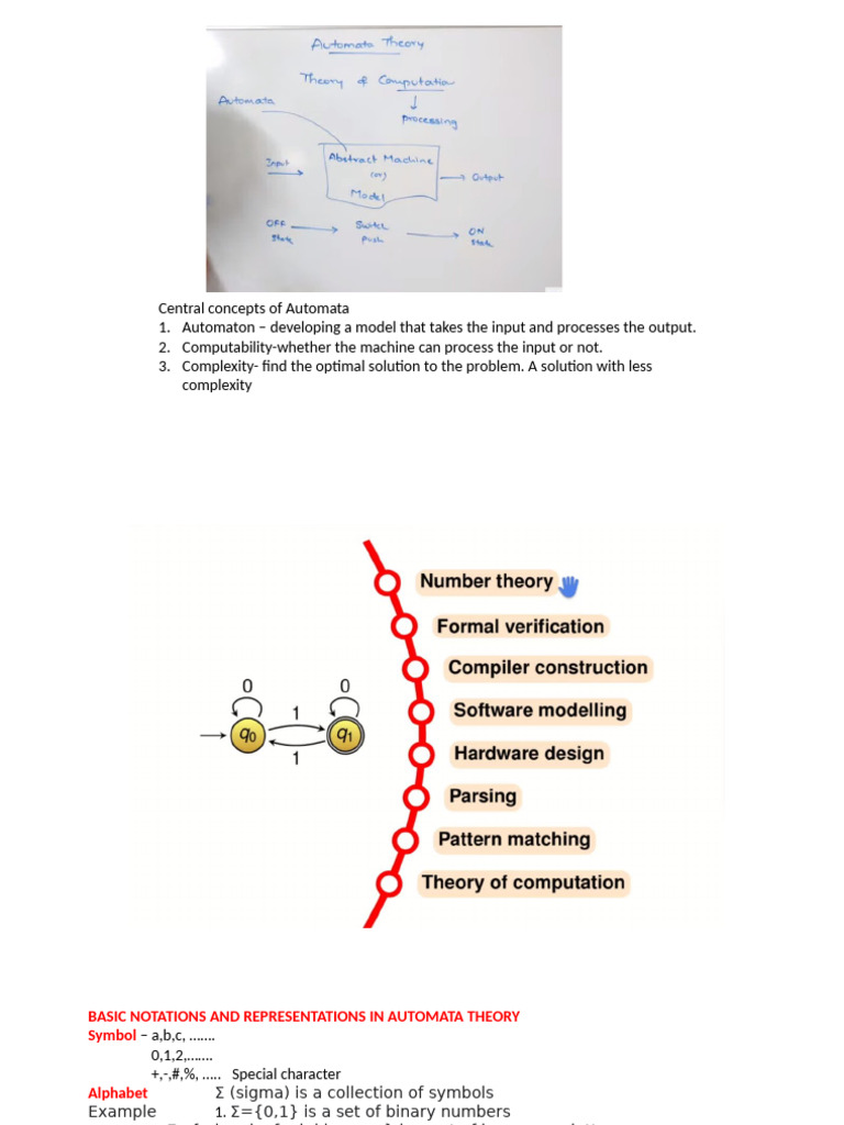 Key Concepts in Automata Theory | PDF | Automata Theory | String ...