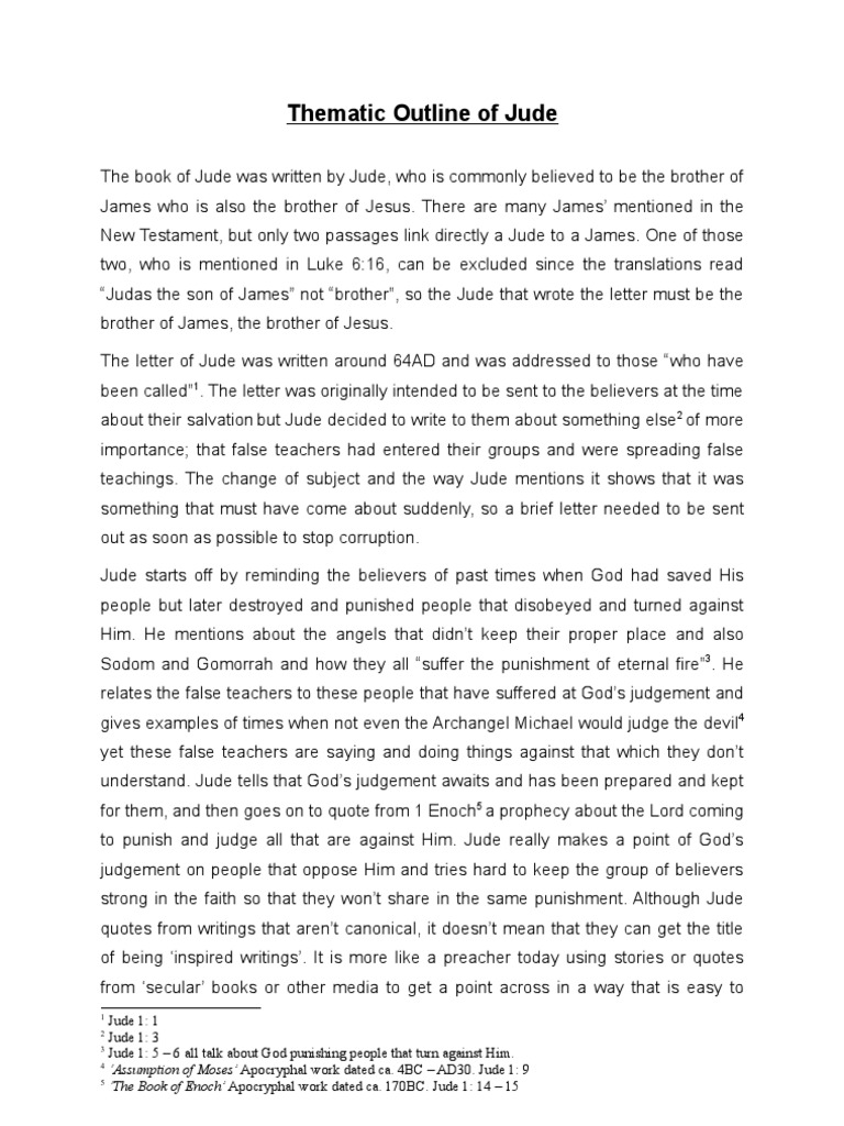 Thematic Outline of Jude | Epistle Of Jude | Religious Literature