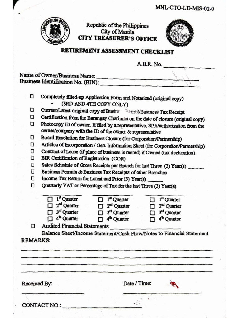 Assessment Checklist | PDF
