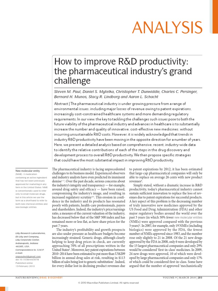 How To Improve R& D Productivity | PDF | Phases Of Clinical Research ...