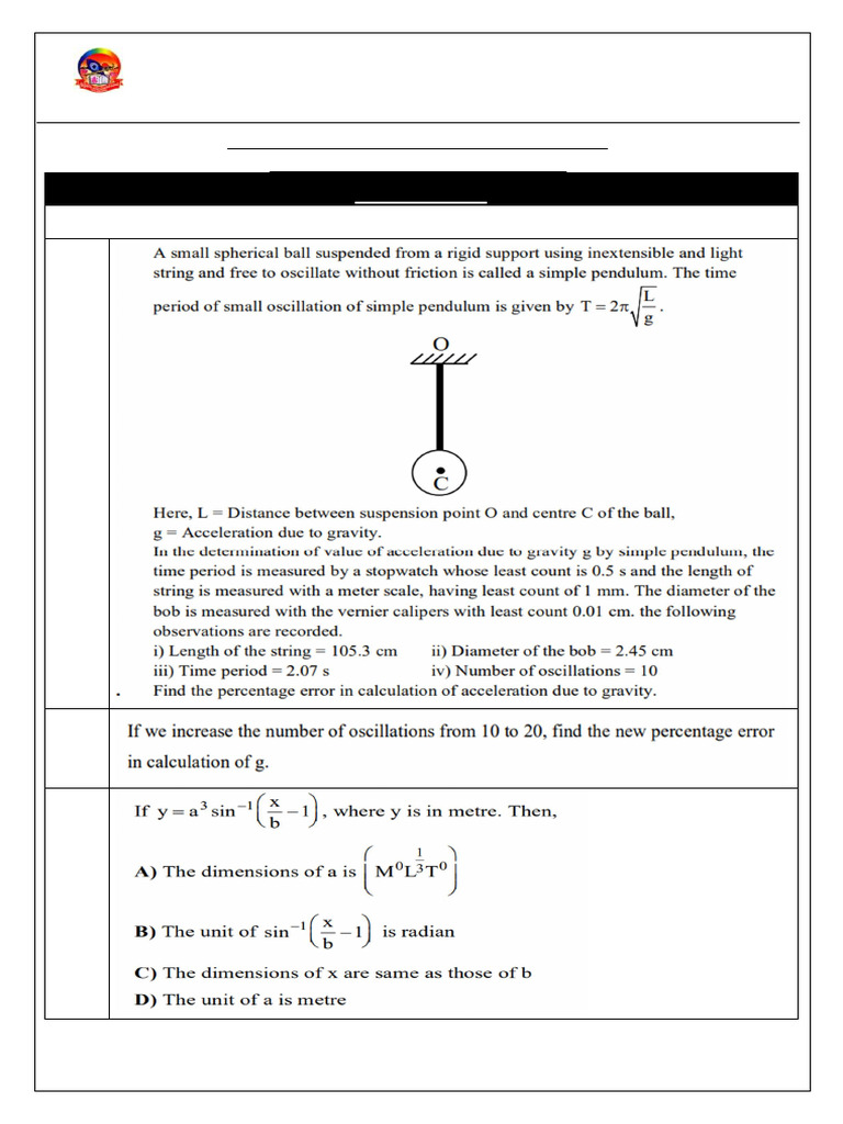 PHY REV - ASSN W-13 Day-1 01-10-2024 | PDF