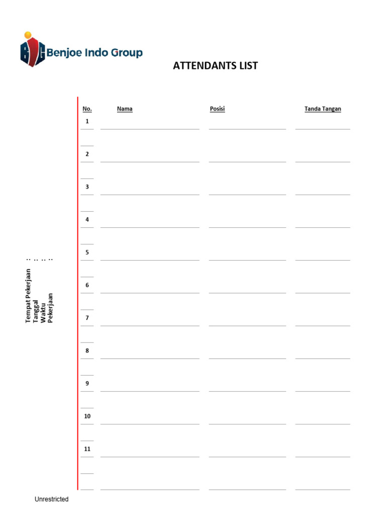 Form Attendant List BIG_Noname | PDF