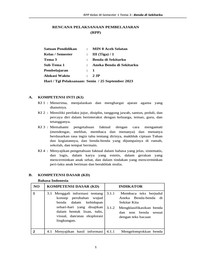 RPP-K3-TEMA-3-ST-1-REV.-2018 | PDF