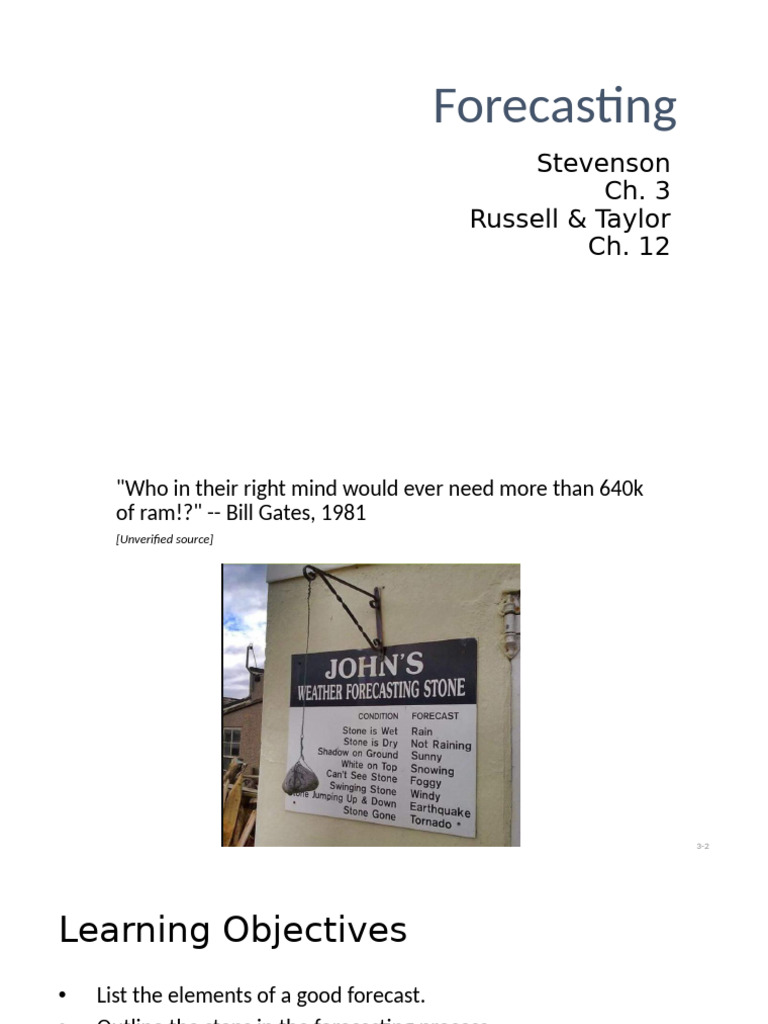 Stevenson Chapter 3 - Forecasting | PDF | Regression Analysis | Linear Regression