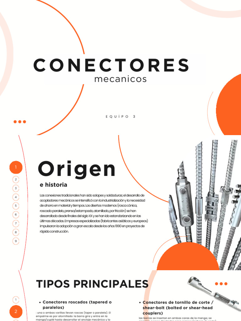 Conectores Mecánicos en Construcción | PDF | Acero | Tornillo