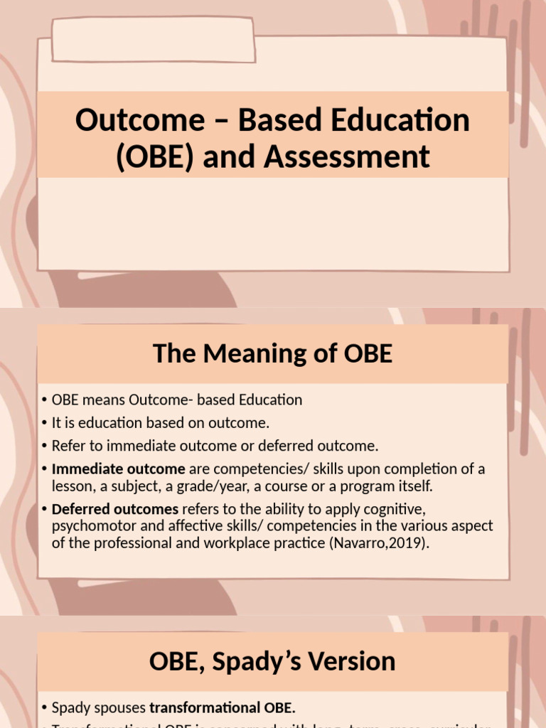 Understanding Outcome-Based Education | PDF | Learning | Instructional ...