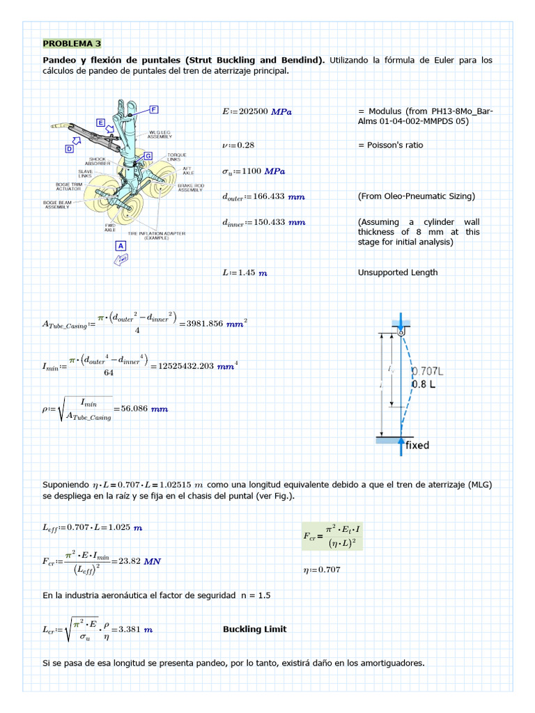 Problema 3 (Strut Buckling and Bending) - Pandeo (Buckling) | PDF | Ingeniería mecánica | Aeronave