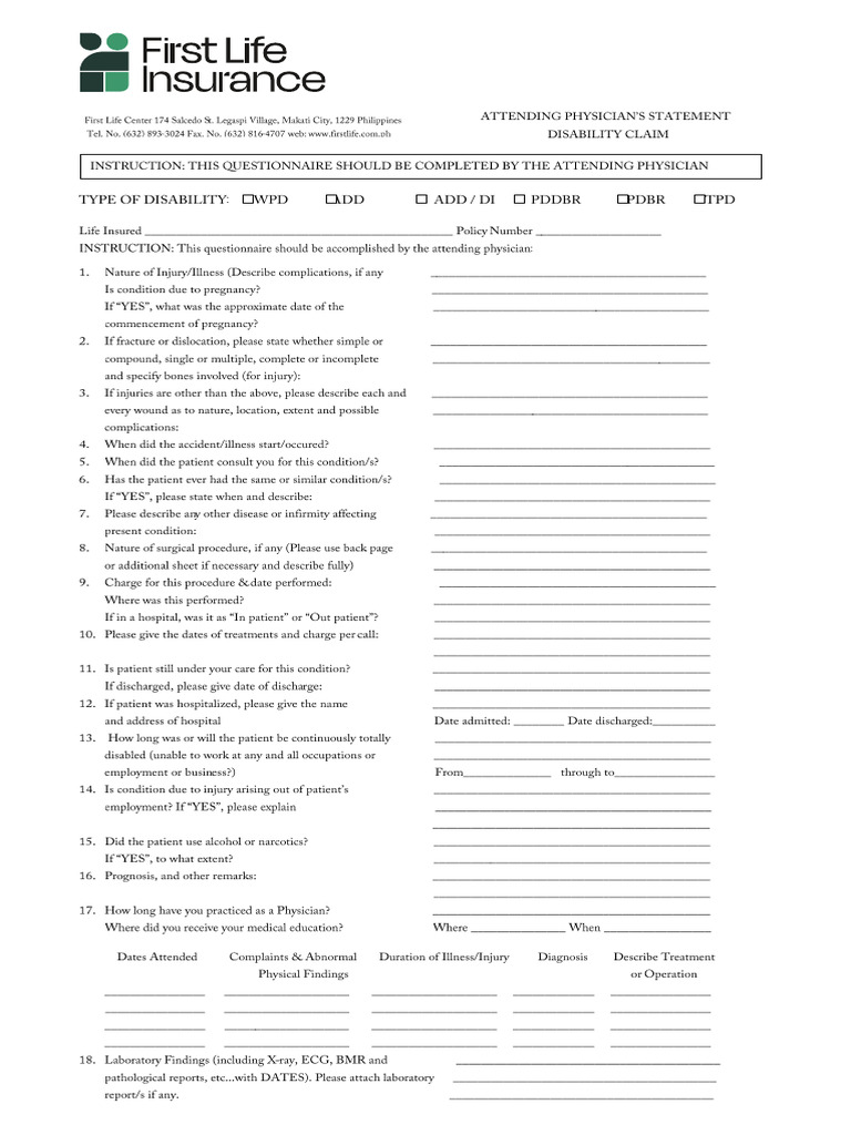 2017 Disability Doctors Form | PDF