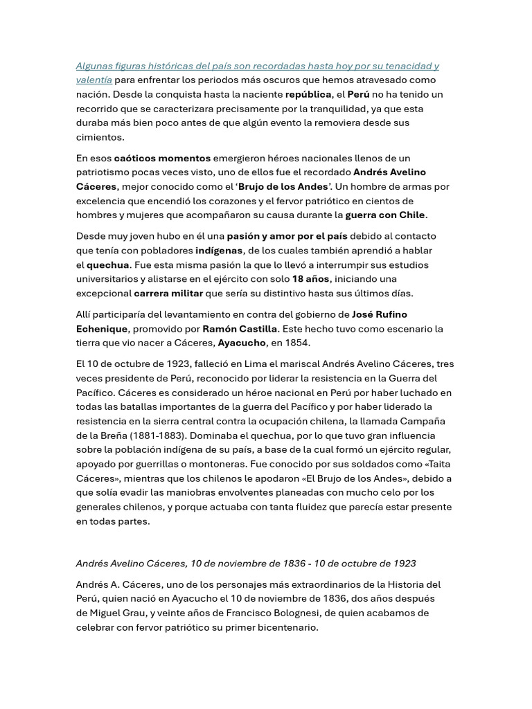 Algunas Figuras Históricas Del País Son Recordadas Hasta Hoy Por Su ...