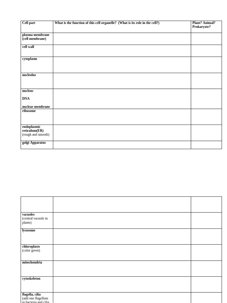Cell Chart | PDF