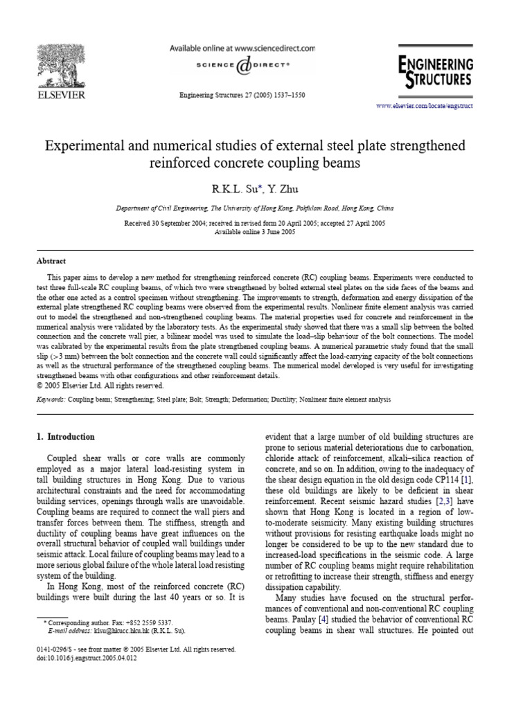 7 - Experimental and Numerical Studies of External Steel Plate ...