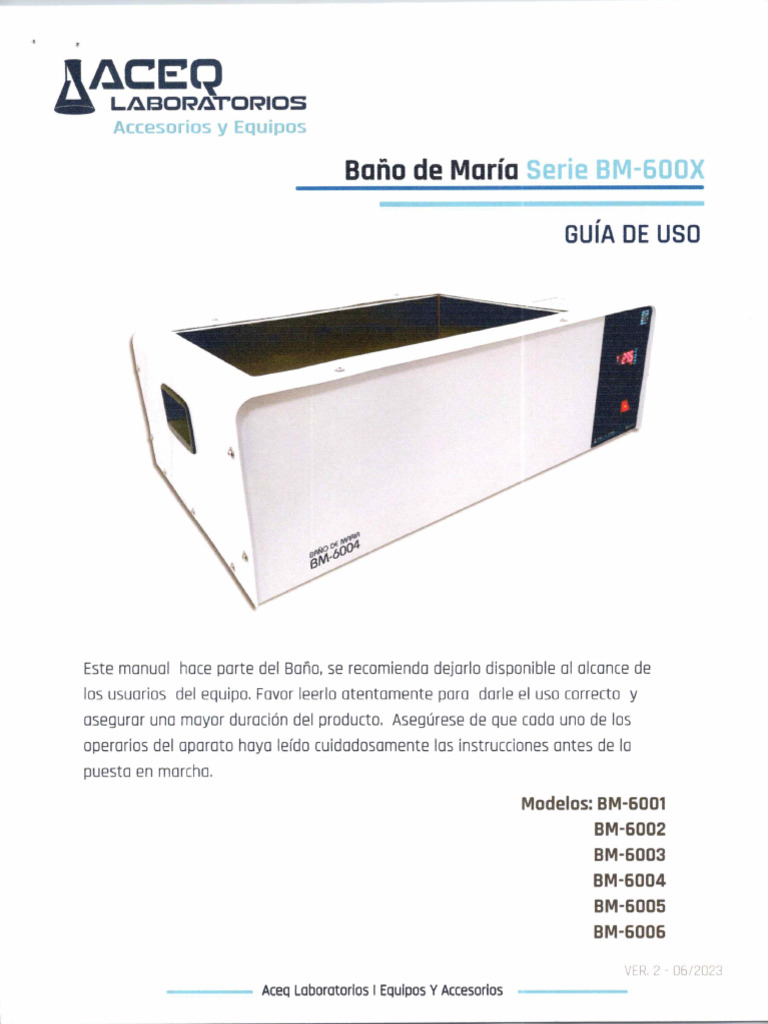 Guia de Manejo Rapido Baño Maria | PDF