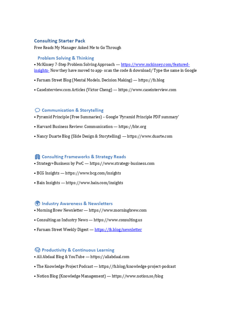 Consulting Starter Pack Freereads | PDF