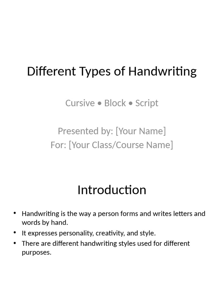 Types of Handwriting Explained | PDF