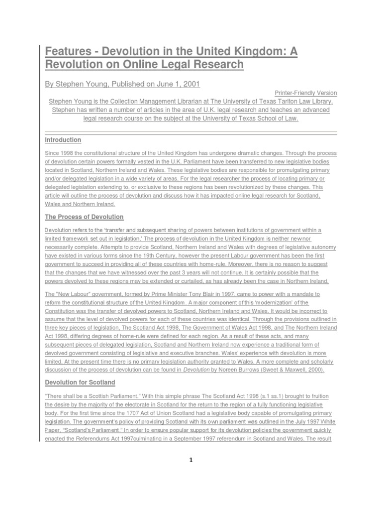 Devolution Explained | PDF | House Of Commons Of The United Kingdom ...