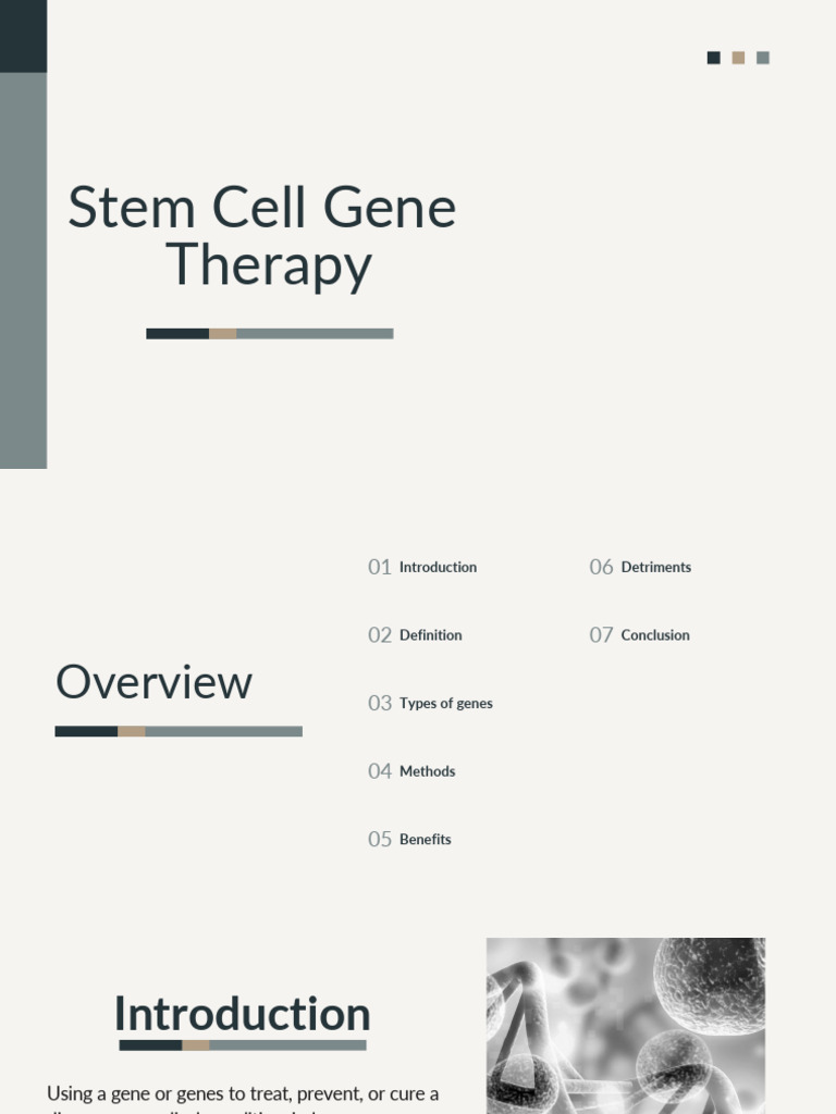 Gray and White Simple Gene Cell Therapy | PDF | Gene Therapy | Gene