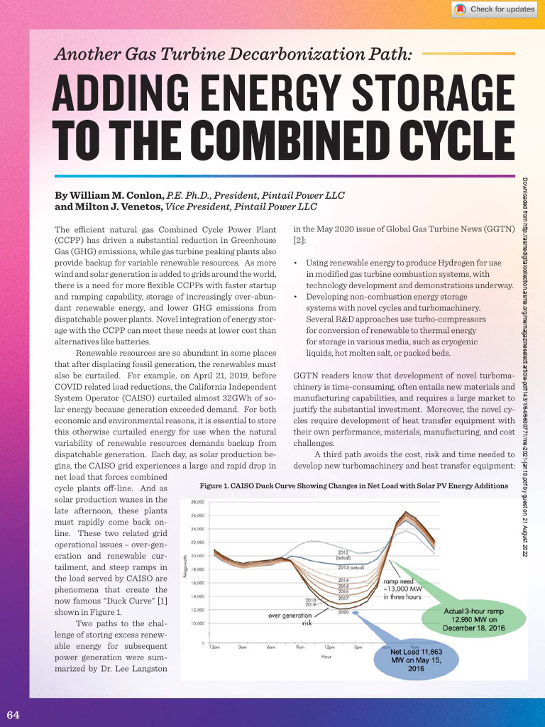 Adding Energy Storage To The Combined Cycle | PDF | Energy Storage ...