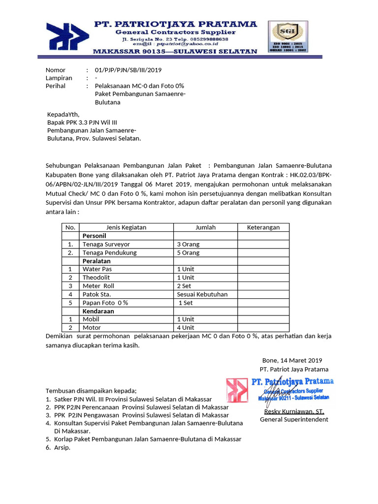 Surat MC 0 Dan Foto 0 % | PDF