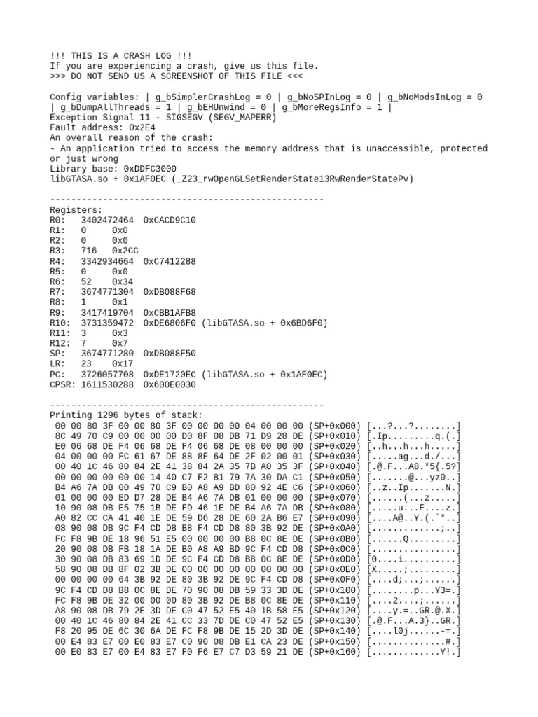Aml Crashlog | PDF | Computer Architecture | Computer Programming