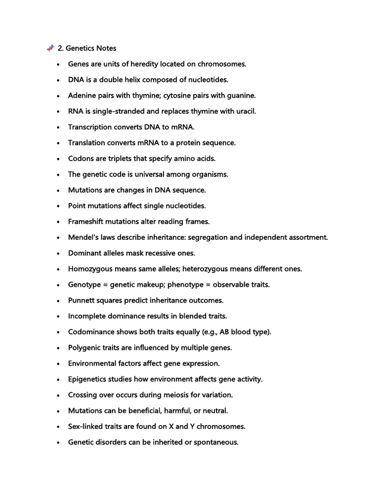 Genetics Overview and Key Concepts | PDF