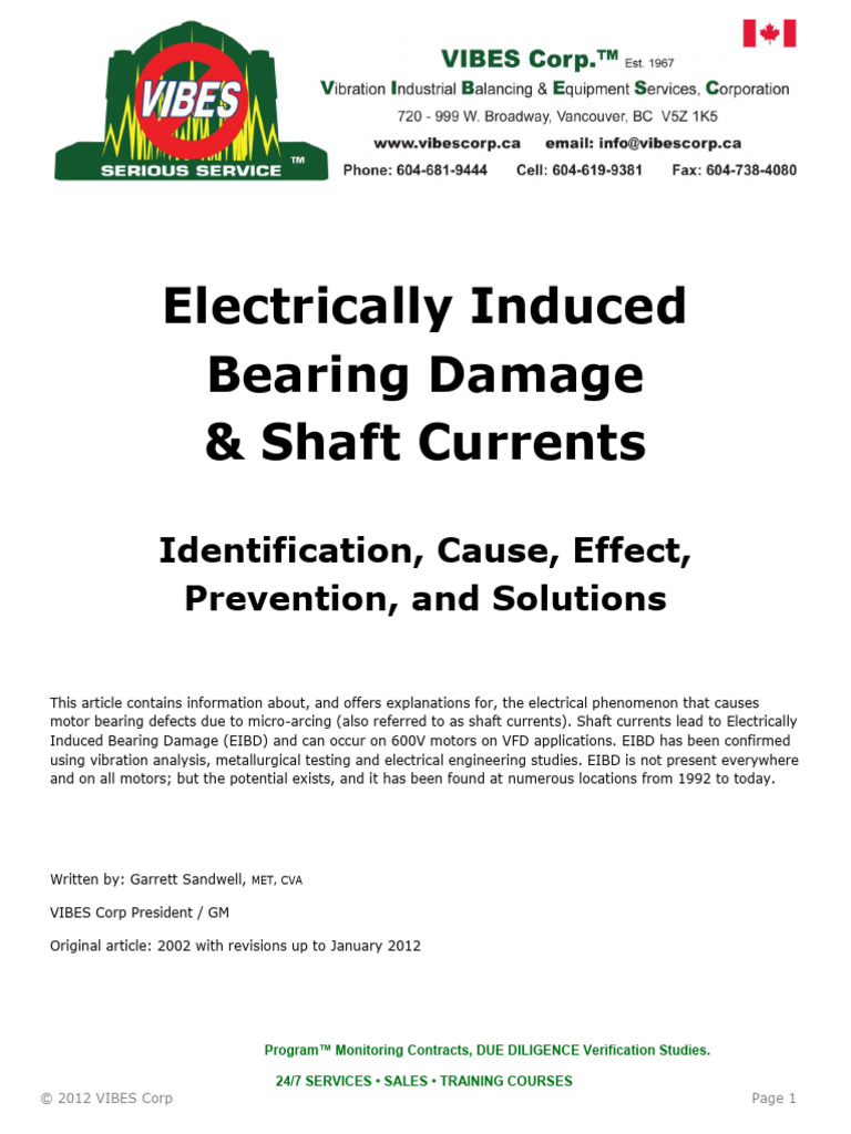 Electrically Induced Bearing Damage | PDF | Electric Motor | Power Inverter