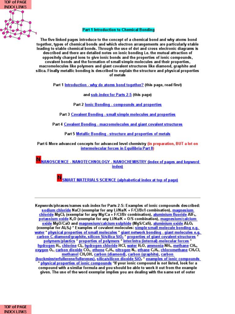 Introduction To Chemical Bonding | Download Free PDF | Ion | Ionic Bonding
