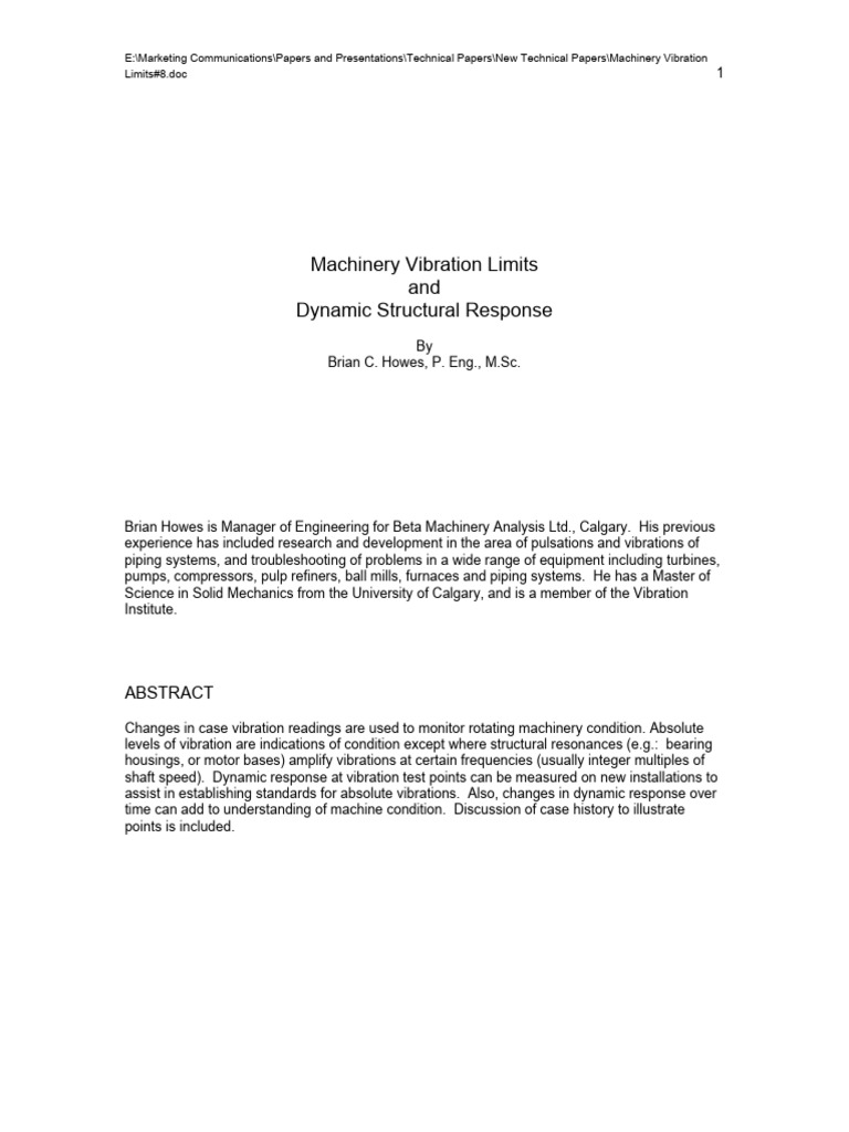 Machinery Vibration Limits Explained | PDF | Pump | Resonance