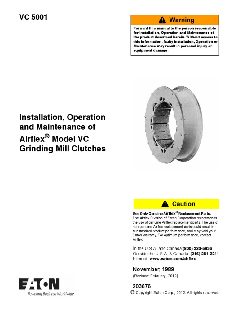Installation, Operation and Maintenance of Airflex Model VC Grinding ...