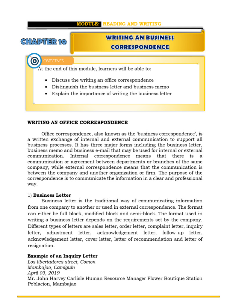 Office Correspondence Writing Guide | PDF