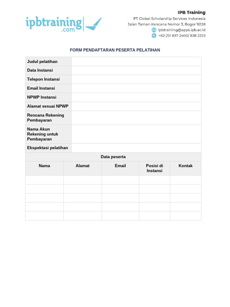 Manual Form IPB Training-2 | PDF