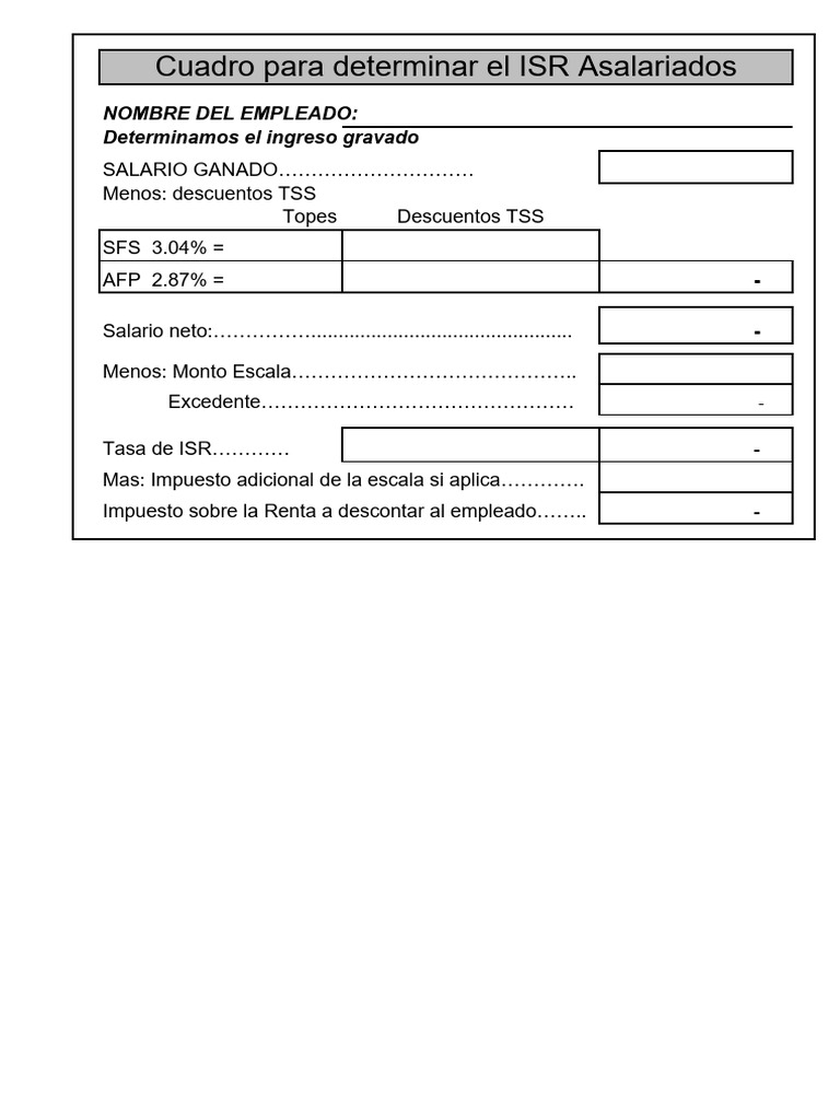 Formulario ISR | PDF