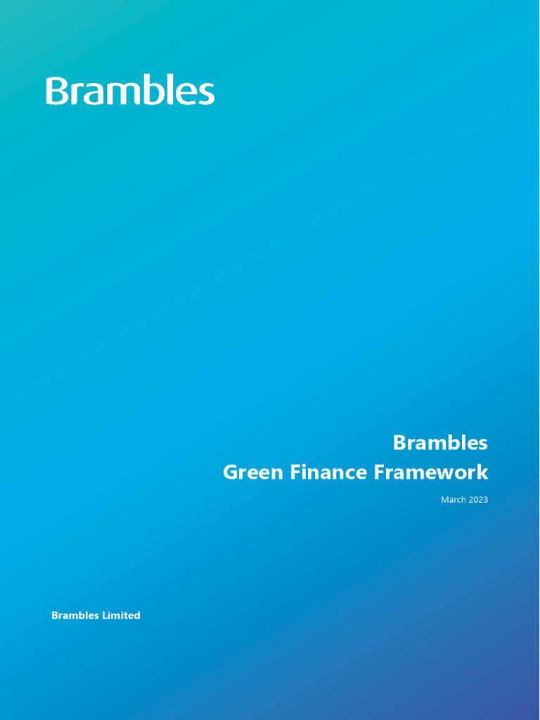 Brambles Green Finance Framework 2023 | PDF | Sustainability | Reuse