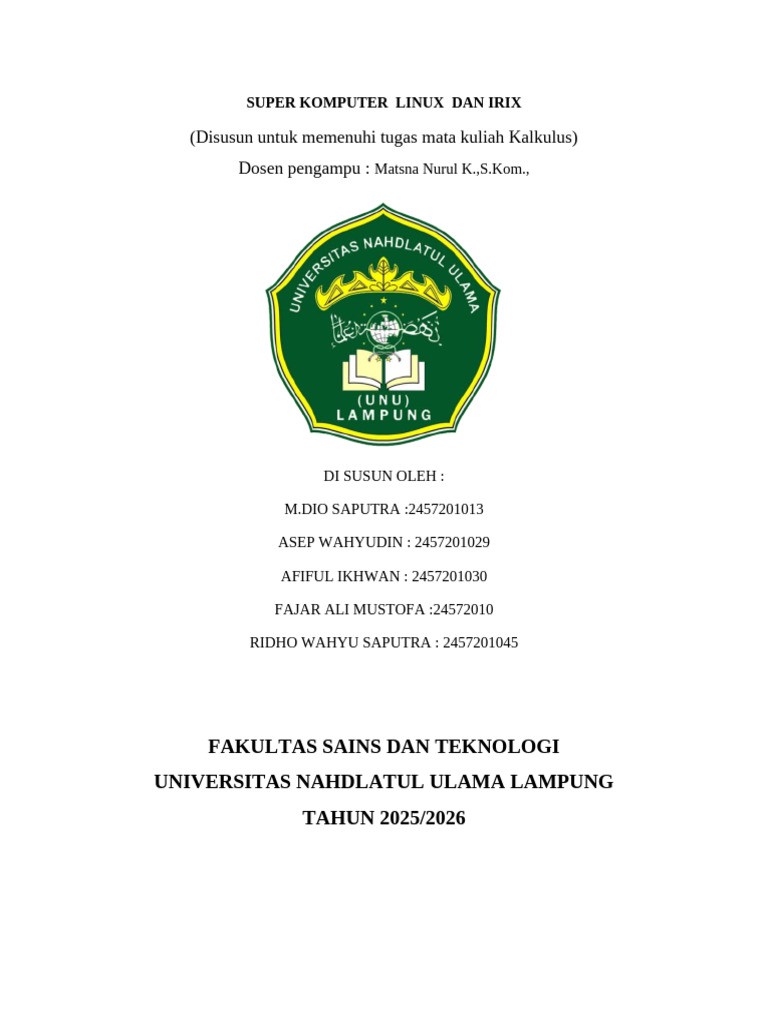 Makalah Super Komputer Linux Dan Irix | PDF
