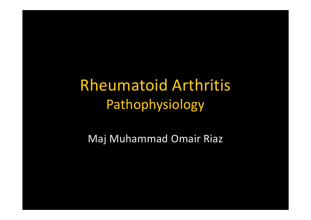 Rheumatoid Arthritis: Pathophysiology Pathophysiology | PDF | Arthritis ...