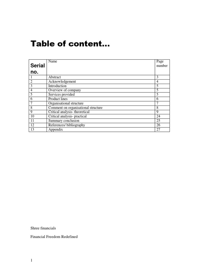 Table of Content... : Serial No | PDF | Futures Contract | Closed End Fund